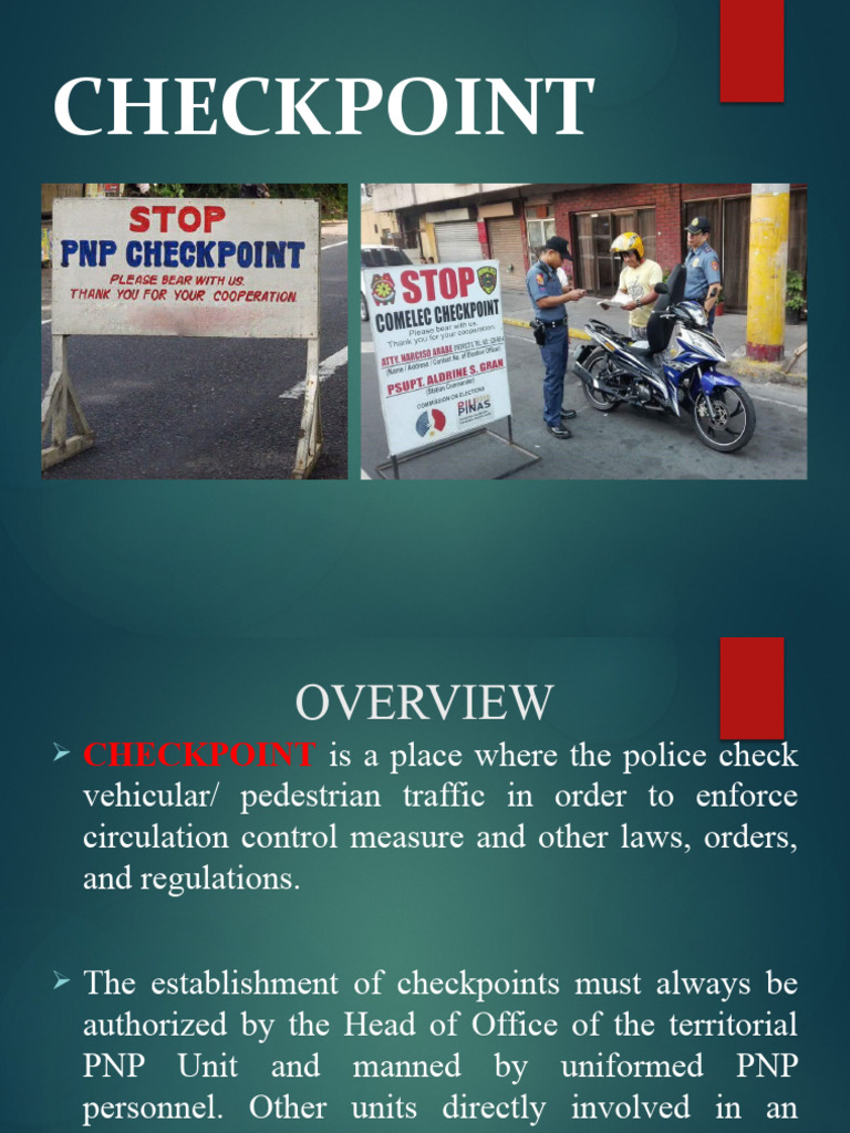 Checkpoint PPT Presentation | PDF | Police | Traffic