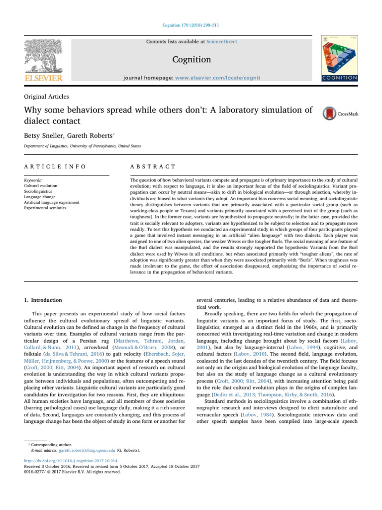 Why Some Behaviors Spread While Others D | PDF | Experiment ...