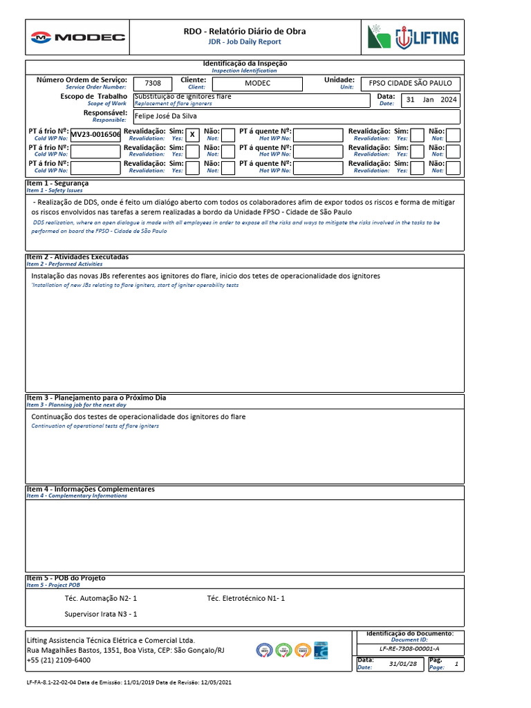 Rdo 7308 Modec Fpso MV23 31 Jan 24 | PDF