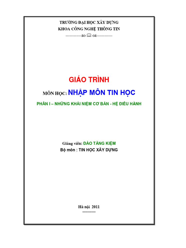 Giao Trinh Tin Dai Cuong - Kiem - Phan I | PDF