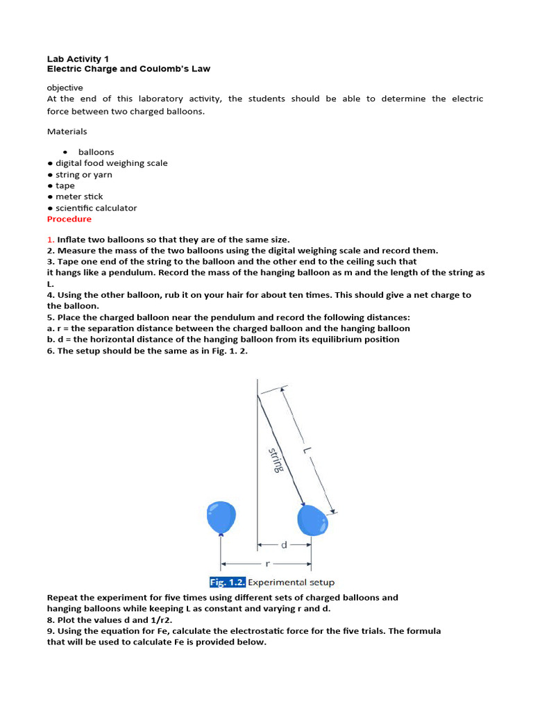 Lab.1 Physics 2 | PDF