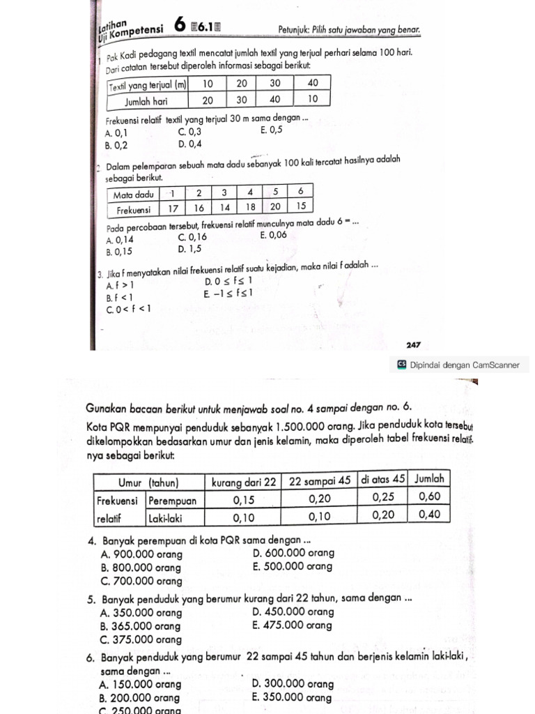 Lat Soal Frek Relatif | PDF