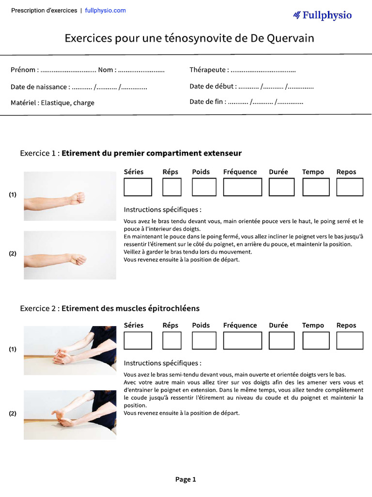 Ténosynovite de de Quervain | PDF | Main | Membres (anatomie)