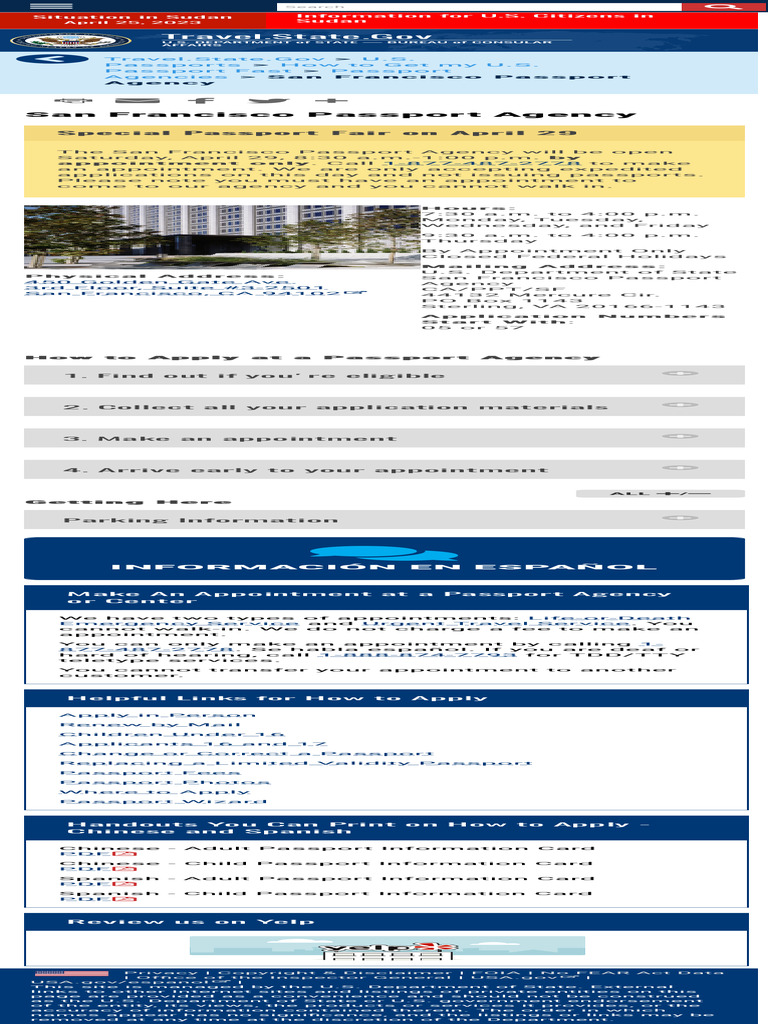 San Francisco Passport Agency | PDF | Passport | National Security