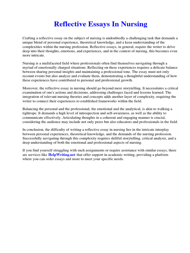 Reflective Essays in Nursing | PDF | House Of Medici | Lawsuit