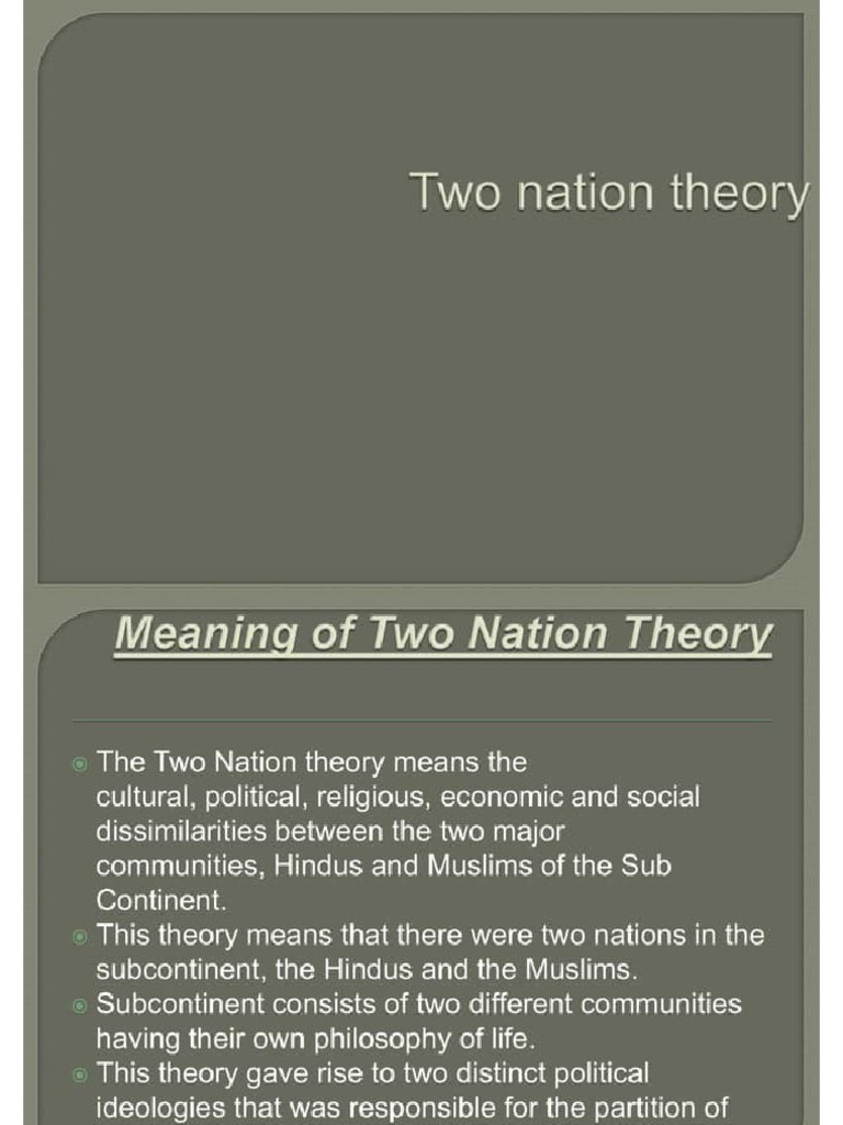 Two Nation Theory. | PDF