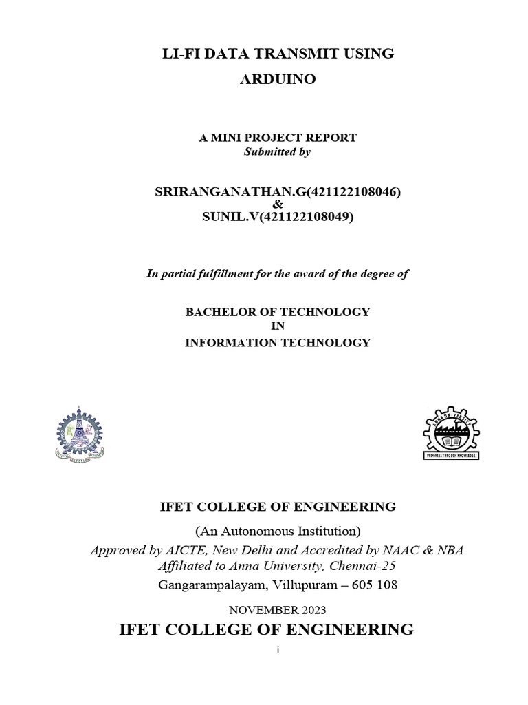 Li Fi Data Transmit Using Ardunio Word Pdf Wi Fi Arduino