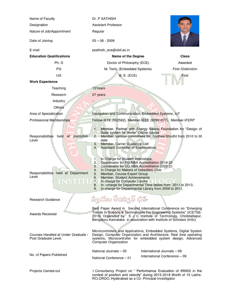 DR.P Sathish ECE | PDF | Computing