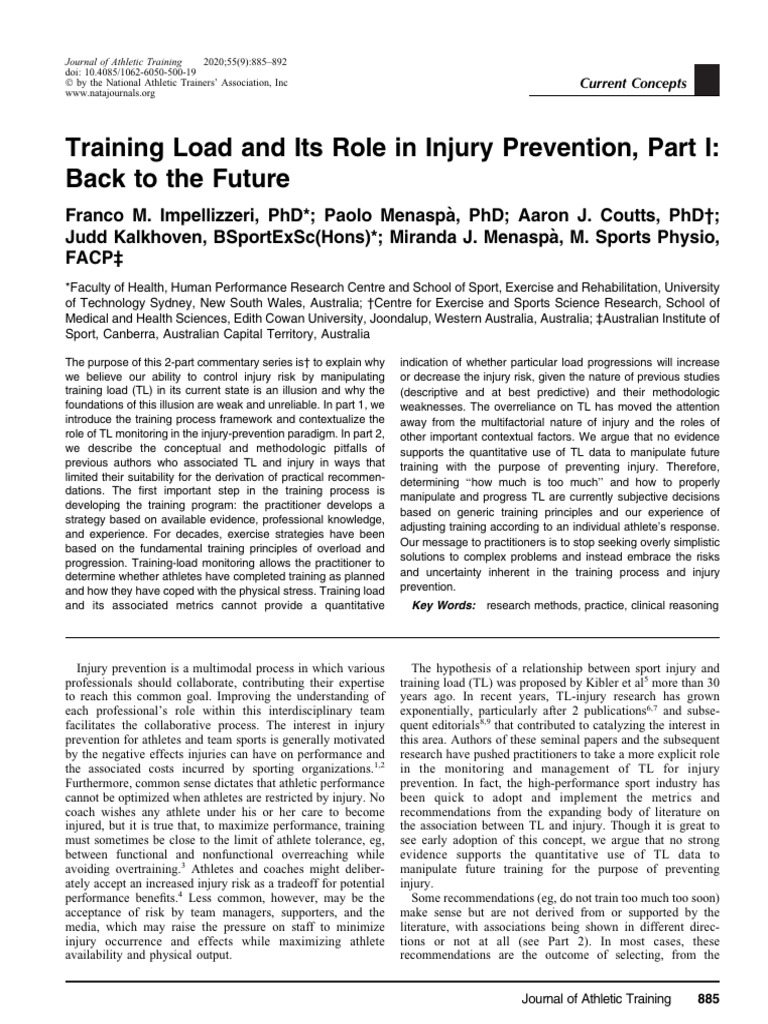 Training Load & Injury Prevention Myths | PDF | Causality | Risk