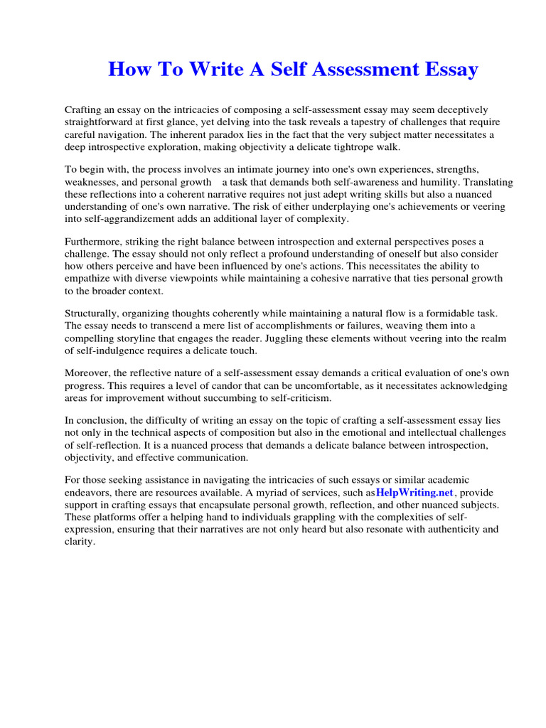 How To Write A Self Assessment Essay | PDF | Caffeine | Exchange Rate