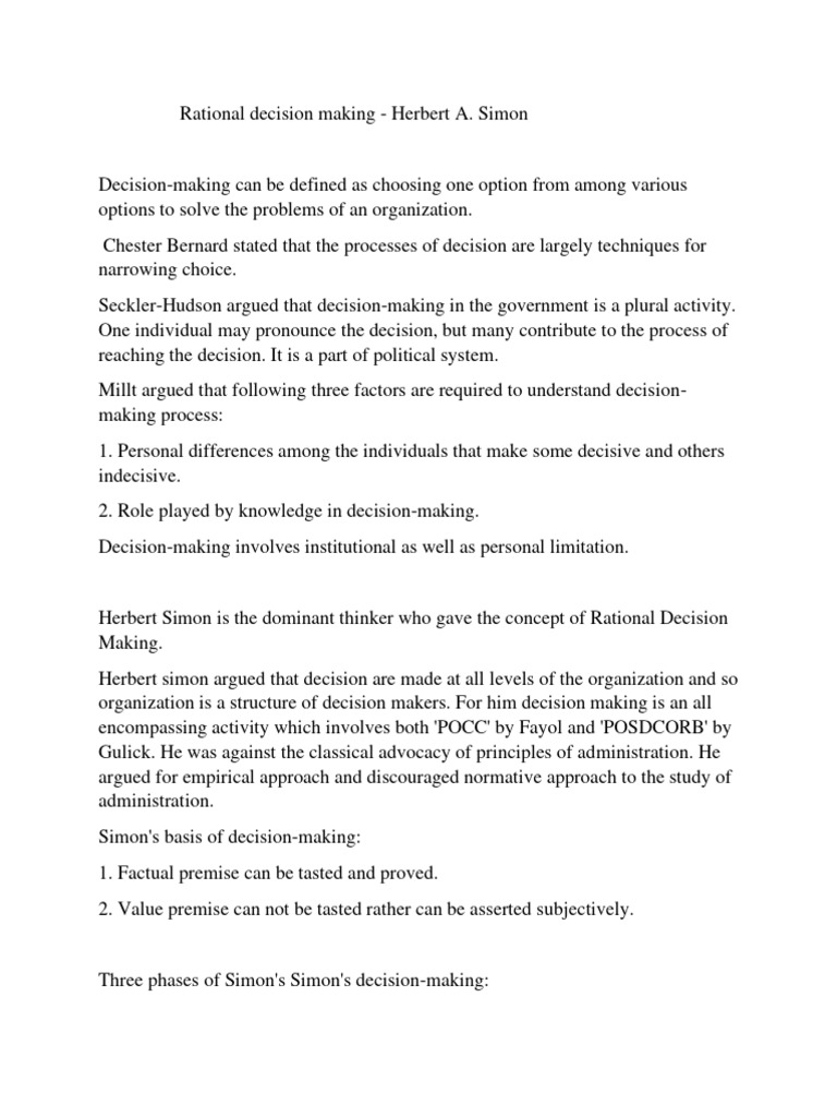 Rational Decision Making | PDF | Decision Making | Rationality