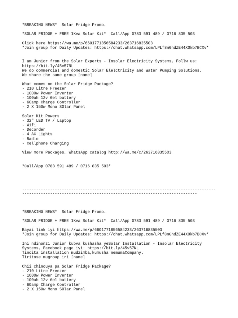 Solar Fridge - Private Rush Script | Download Free PDF | Refrigerator ...