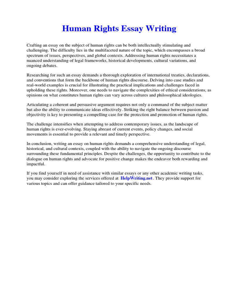 Human Rights Essay Writing | Download Free PDF | Mentorship | Ancient Rome