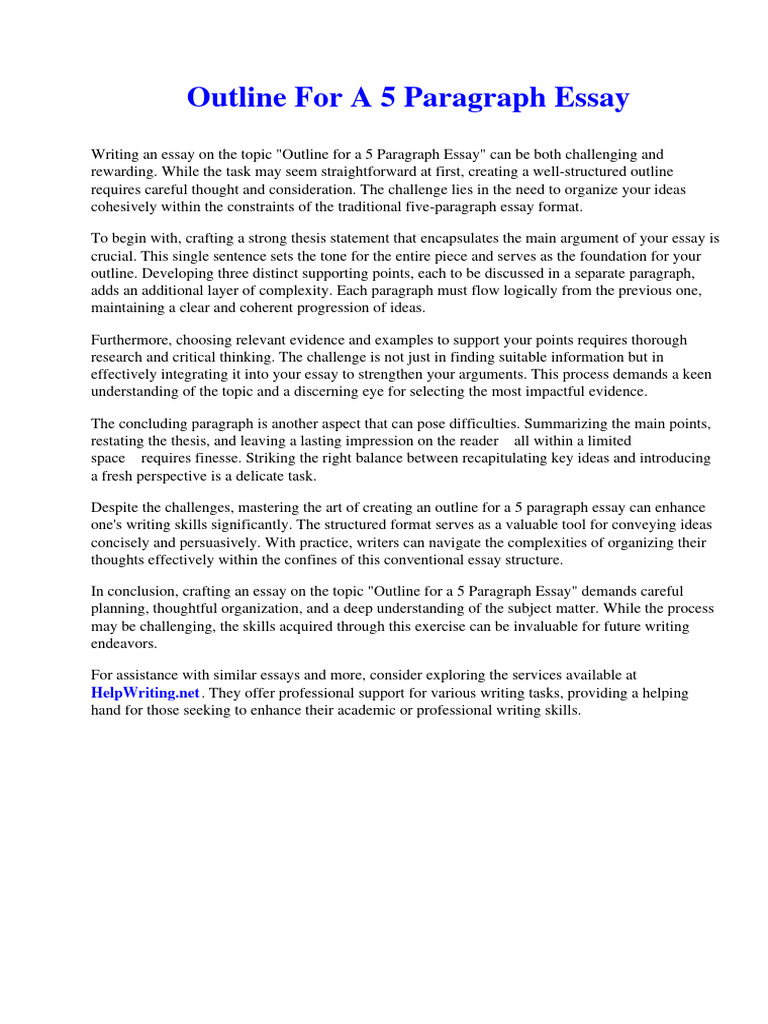 Outline For A 5 Paragraph Essay | PDF | Genghis Khan | Essays