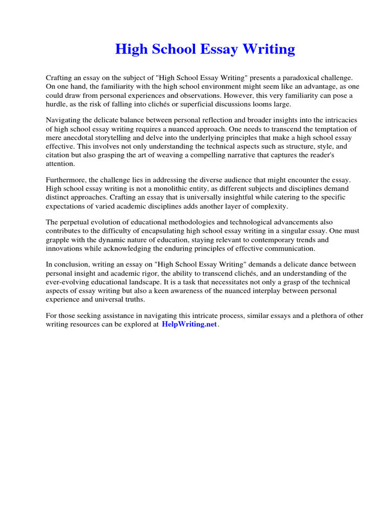 High School Essay Writing | PDF | Computer File | Application Software