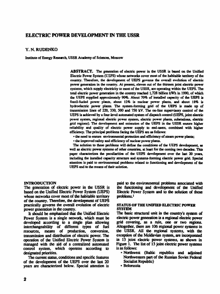 Electric Power Development in The Ussr | PDF | Power Station ...