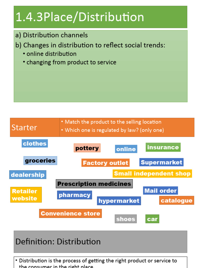 Place Distribution | PDF | Retail | Trade