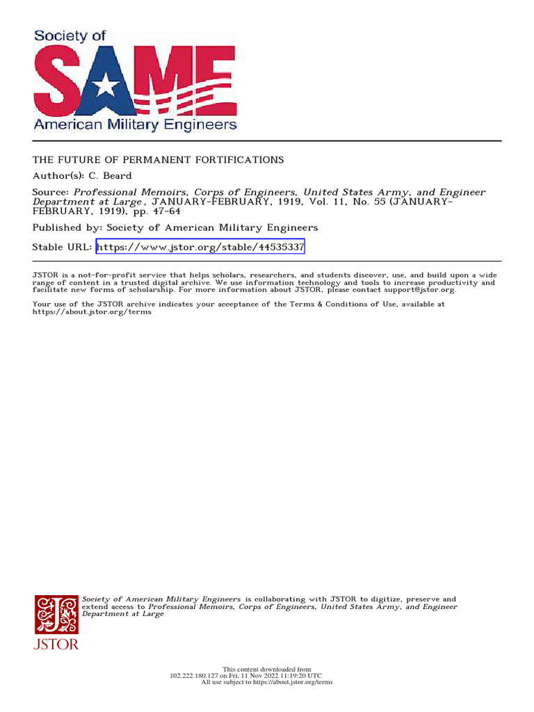 The Future of Permanent Fortifications | PDF | Fortification | Artillery