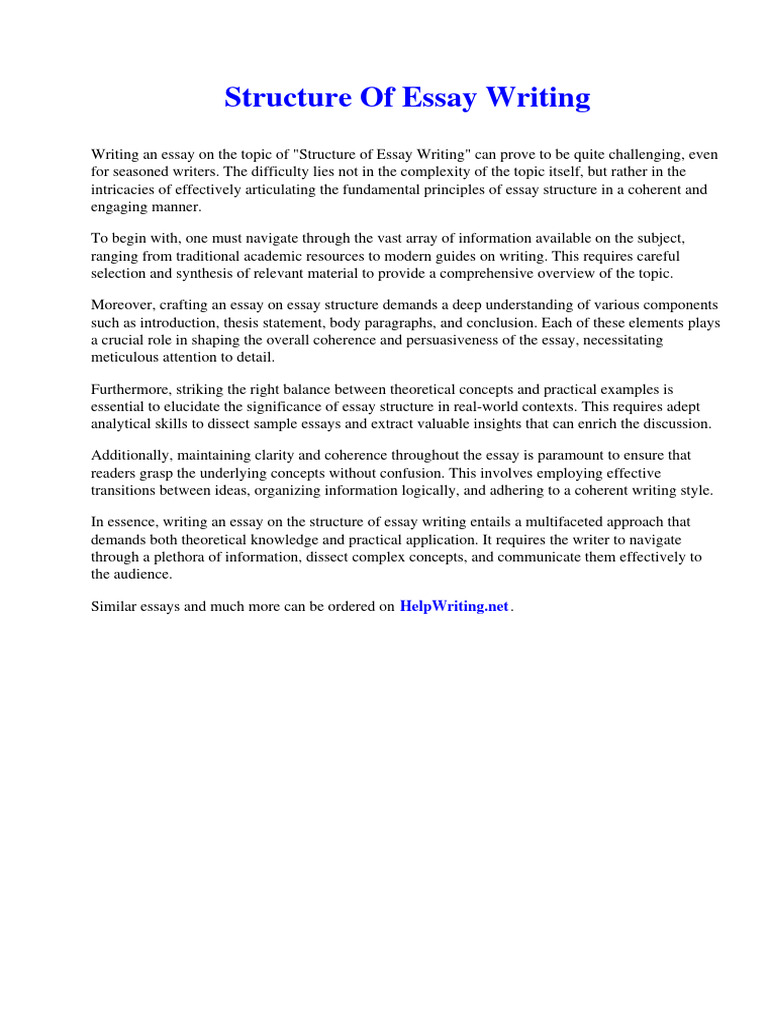 Structure of Essay Writing | PDF | Debits And Credits