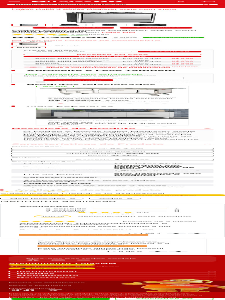 Fogão Dako 4 Bocas Magister Style Com Vidro Espel | PDF | Forno