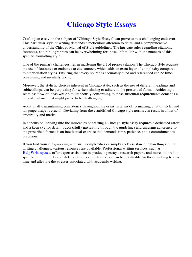 Chicago Style Essays | PDF | Citation | Poetry