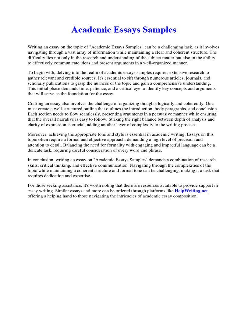 Academic Essays Samples | PDF | Essays | Wright Brothers