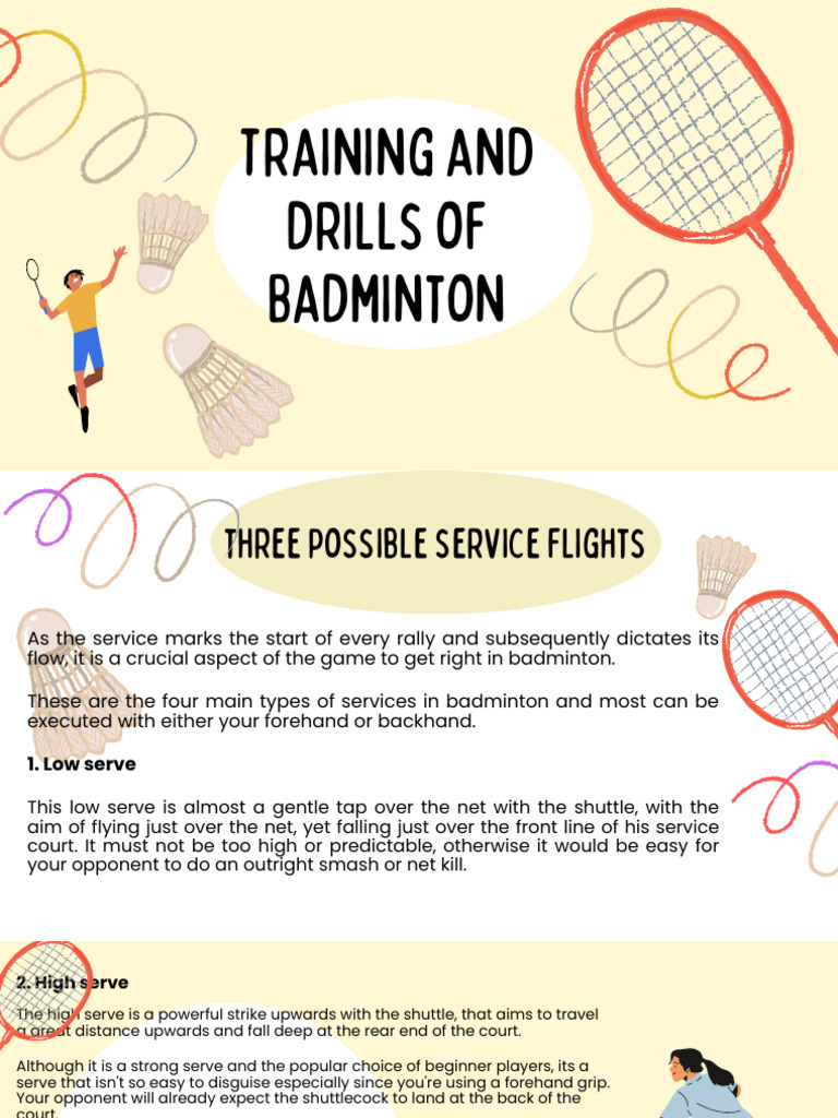 Training and Drills of Badminton | PDF | Sports | Ball Games