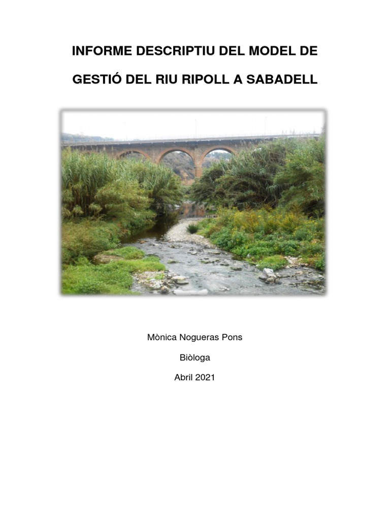 Informe Descriptiu Del Model de Gestió Del Riu Ripoll A Sabadell | PDF