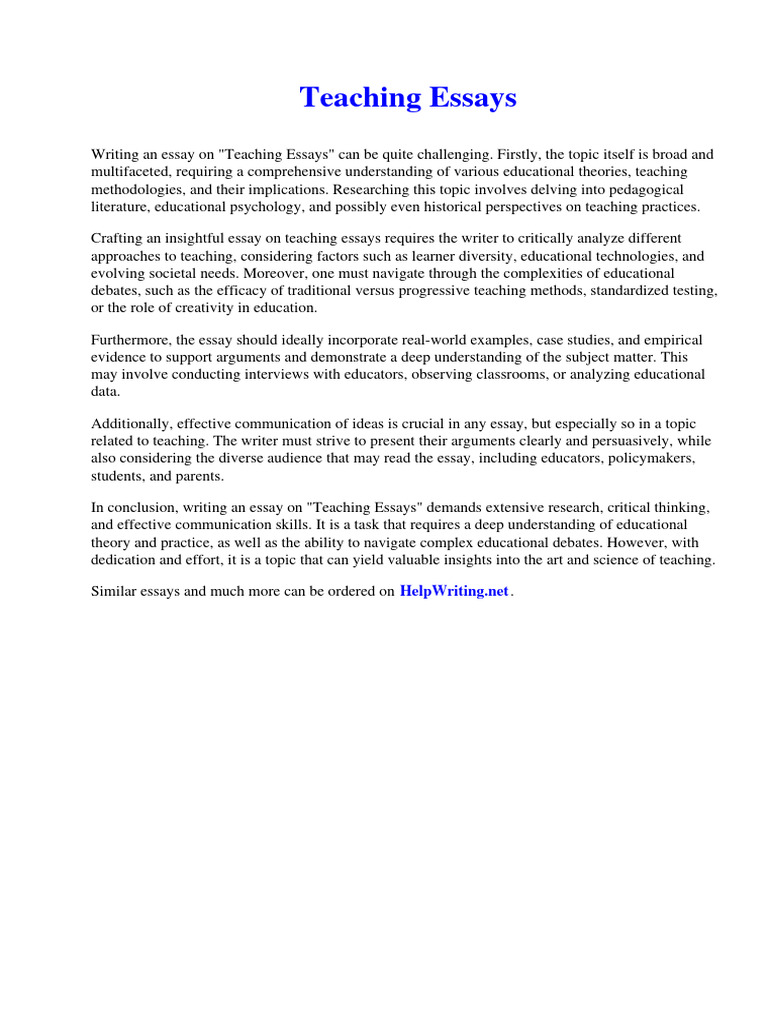 Teaching Essays | PDF | René Descartes | Certainty