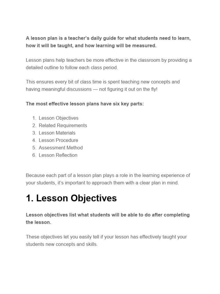Effective Lesson Planning Guide | PDF | Lesson Plan | Educational Assessment