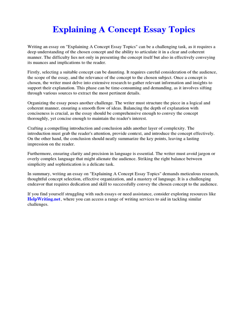 Explaining A Concept Essay Topics | PDF | Marketing | Essays