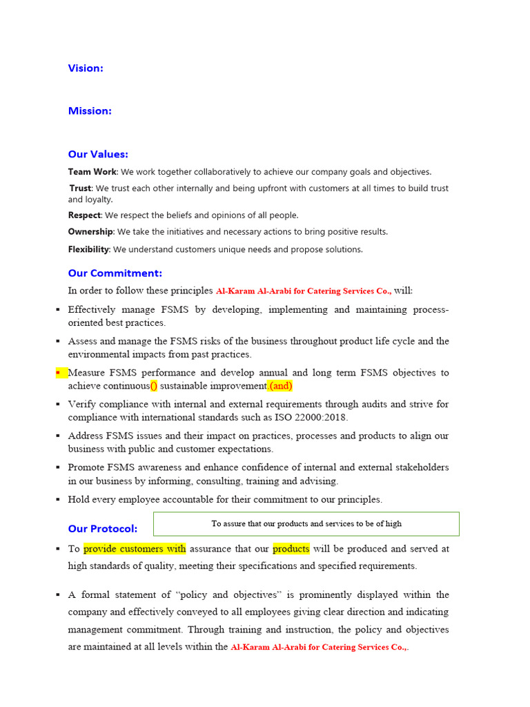 FSMS Requirements | PDF | Food Safety | Safety