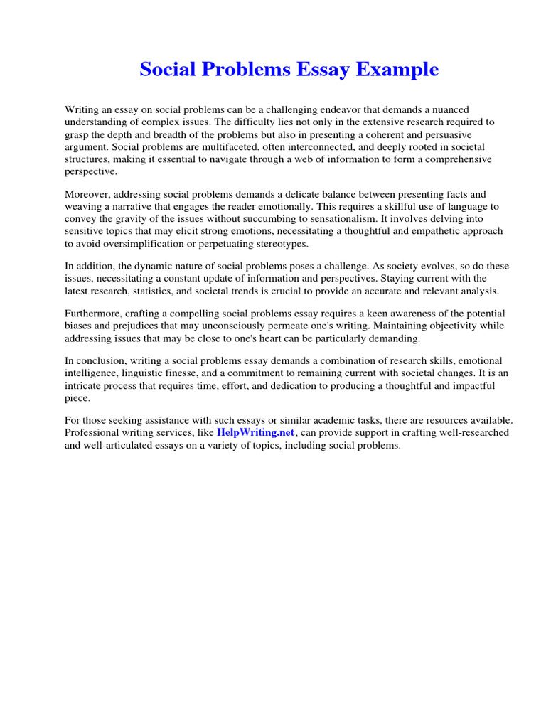 Social Problems Essay Example | PDF | Educational Technology | Learning