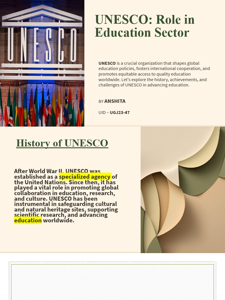 UNESCO Shaping Education Policies and Global Cooperation | PDF ...