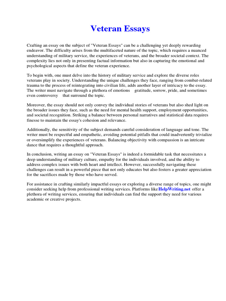 Veteran Essays | Download Free PDF | Angling | Flagellation