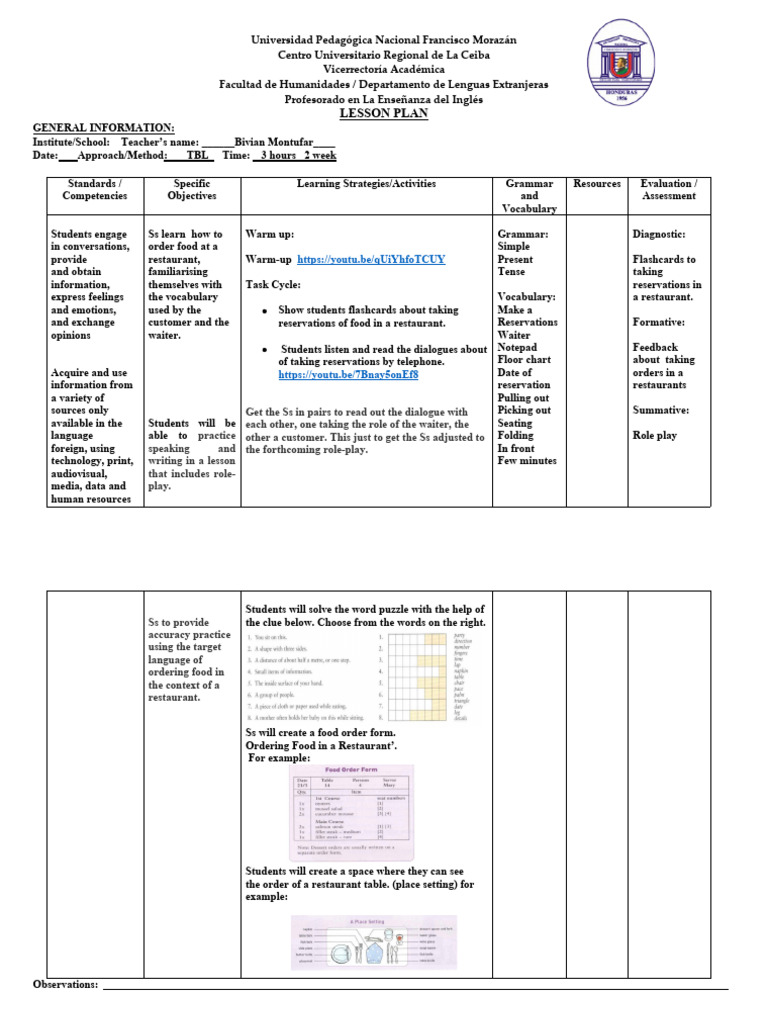 Lesson Plan Week 2 | PDF | Lesson Plan | Vocabulary
