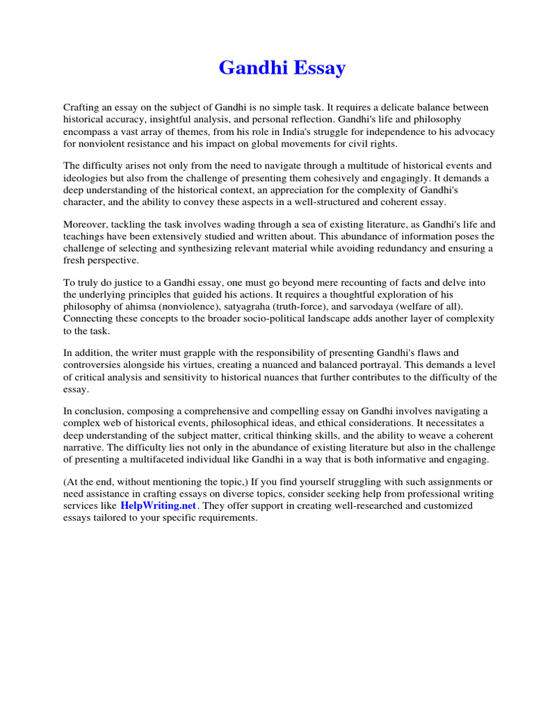Gandhi Essay | PDF