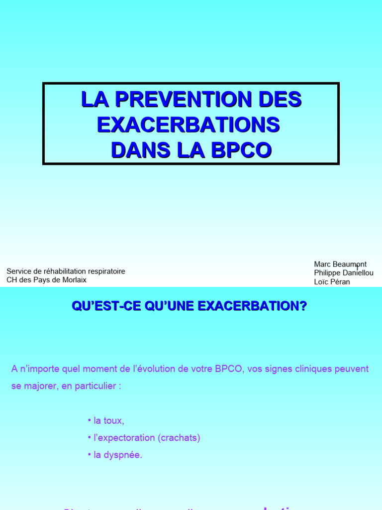 Prevention Exacerbations Bpco | PDF | Grippe | Infection