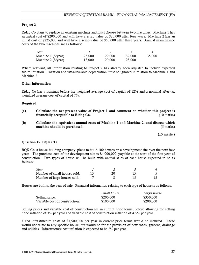 ACCA F9 Revision Question Bank-49-51 | PDF | Investing | Depreciation