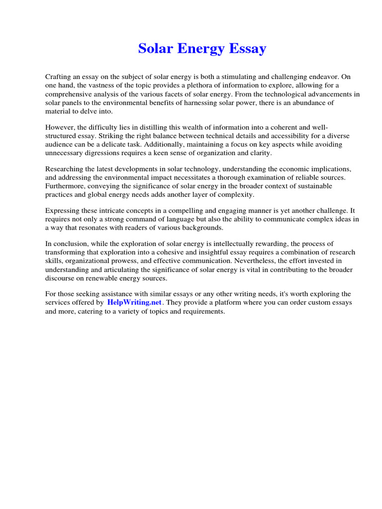 Solar Energy Essay | PDF | Liberalism | Neoliberalism