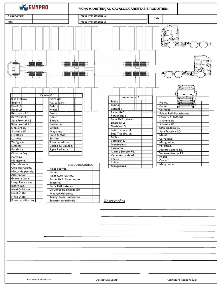 Check List de Carretas. | PDF | Transporte | Carro