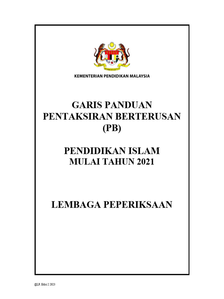 Garis Panduan PB Pendidikan Islam SVM Edisi 2 2021 | PDF