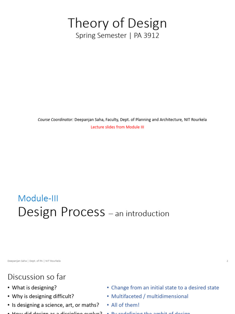 TOD - M - III - CH - 2-3 - Design Process | PDF | Design | Design Methods
