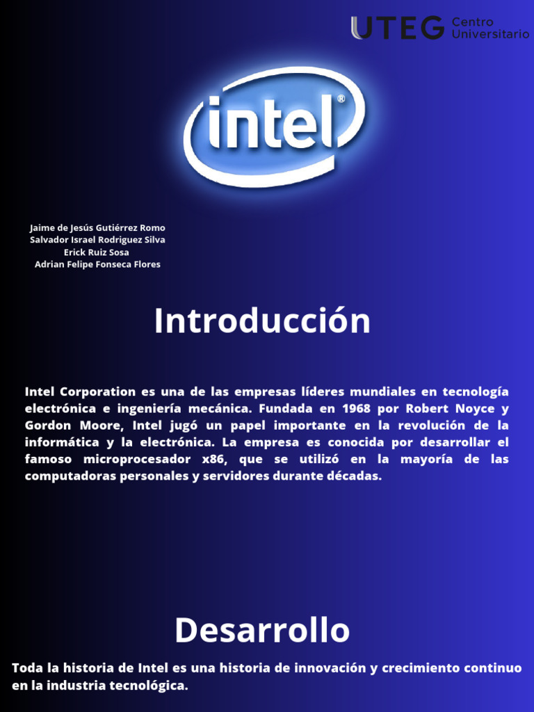 Proyecto Intel | PDF | Intel | Microprocesador