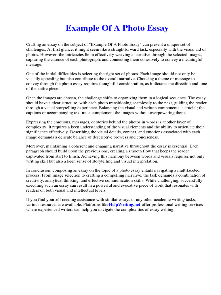 Example of A Photo Essay | PDF | Second Language | Essays