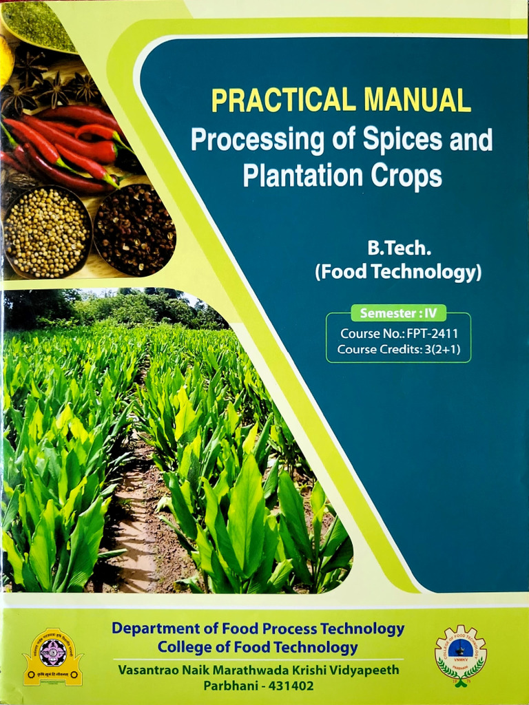 Spices and Plantation Crops Processing Manual | PDF | Distillation ...