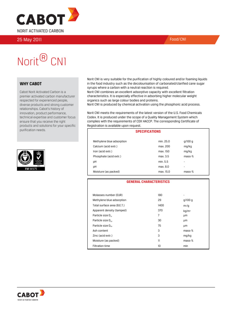 Norit Activated Carbon-1 (1) | PDF | Adsorption | Chemistry