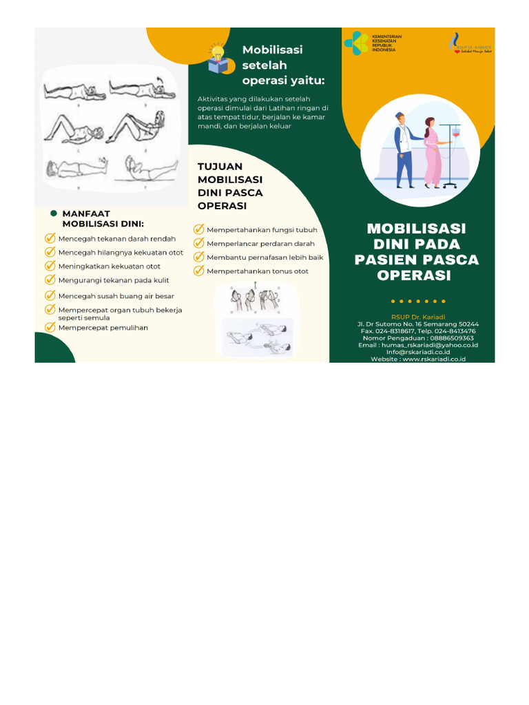 Leaflet Mobilisasi Dini Pasca Operasi | PDF