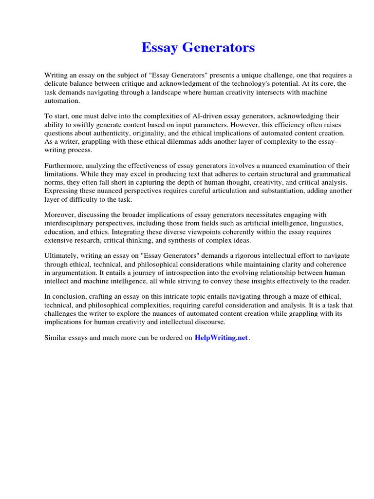 Essay Generators | PDF | Colorado River | Essays