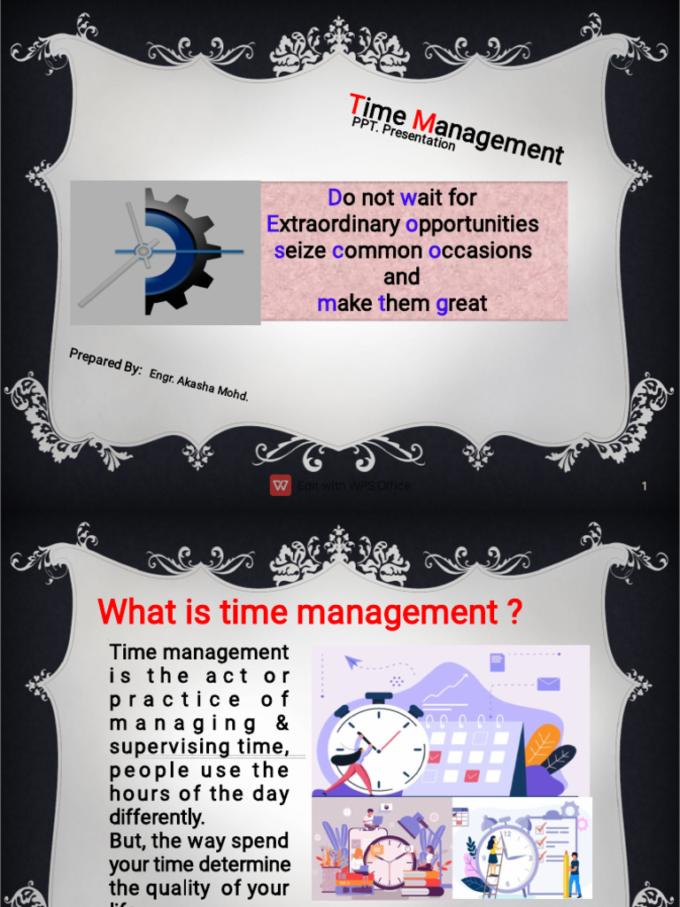 Time Management Presentation | PDF | Psychology | Business